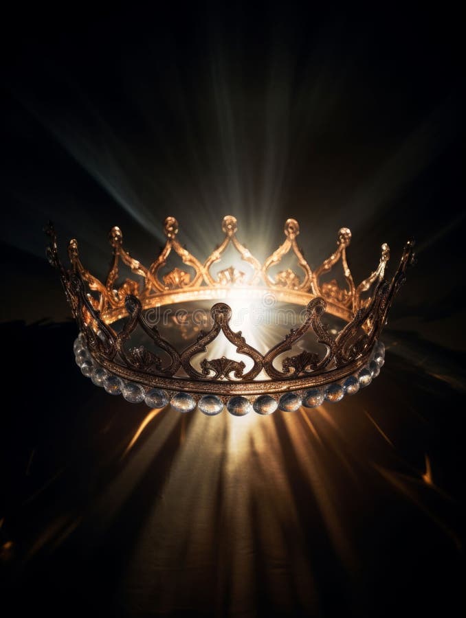 Regal Crown Bathed in Golden Light. Generative Ai Stock Illustration ...