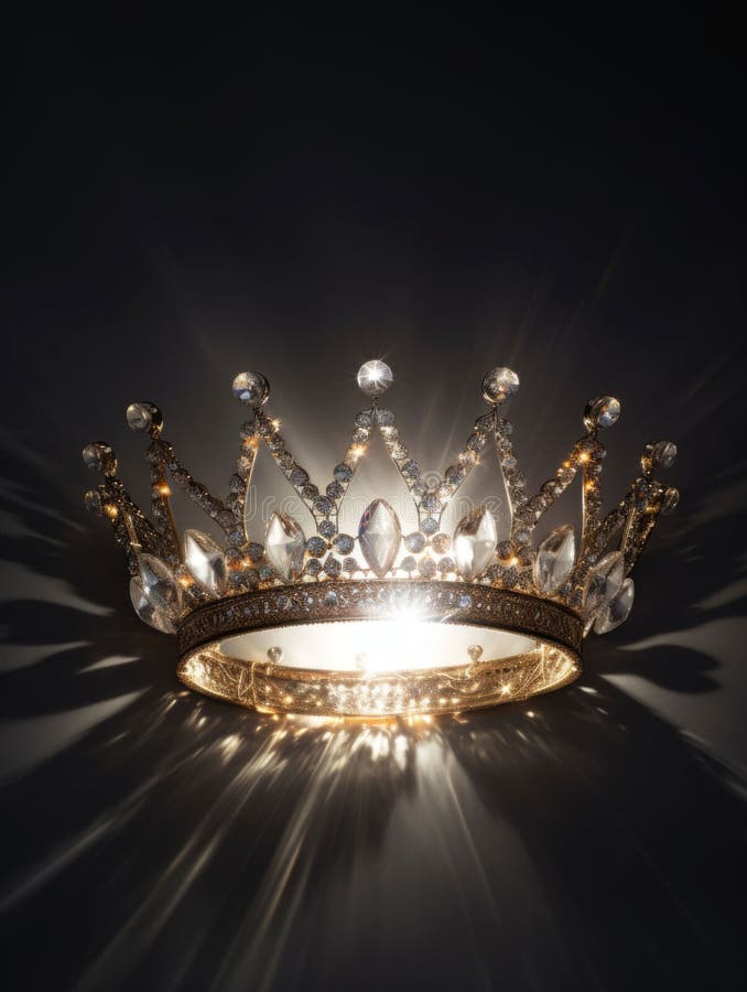 Regal Crown Bathed in Golden Light. Generative Ai Stock Illustration ...