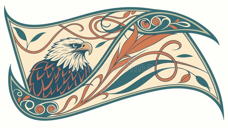 Regal Eagle Head Banner with Ornate Design, Vector Design Generative AI ...