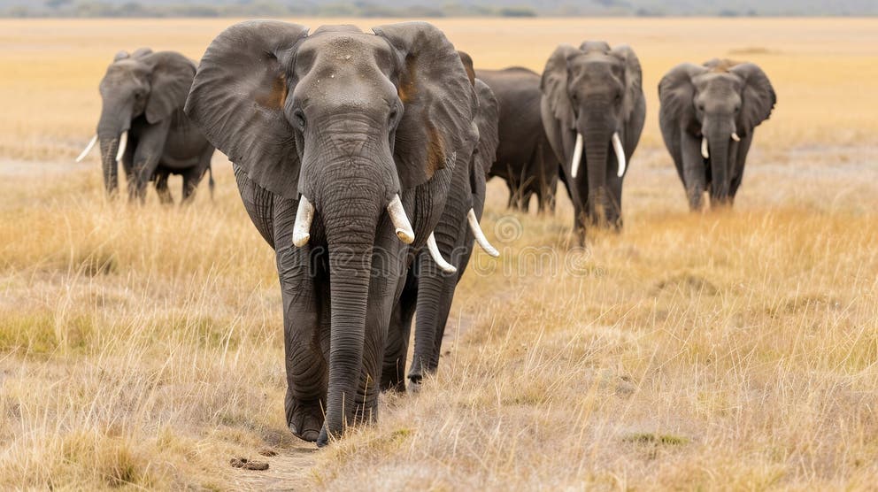 Regal Elephant Walking with Its Herd Stock Image - Image of outdoor ...