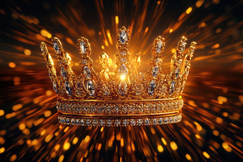 Regal Gold Crown Elements on a Luxurious Background Stock Illustration ...