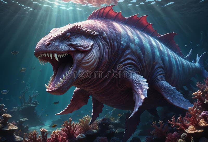 A Regal Illustrious Luminous Leviathan Stock Illustration ...