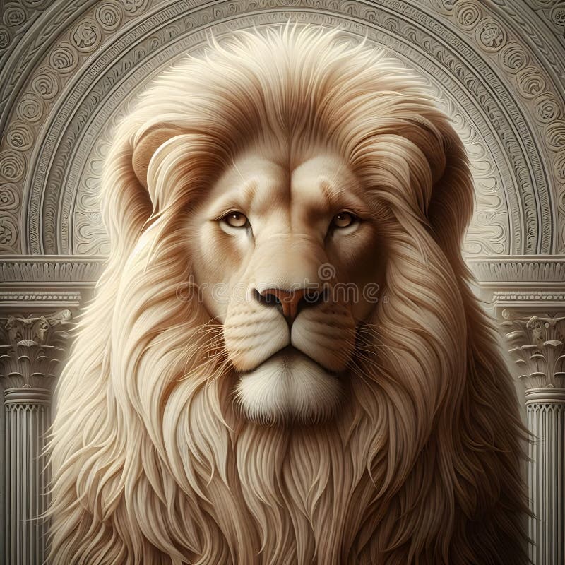 Regal Lion in Ornate Frame. Stock Illustration - Illustration of gold ...