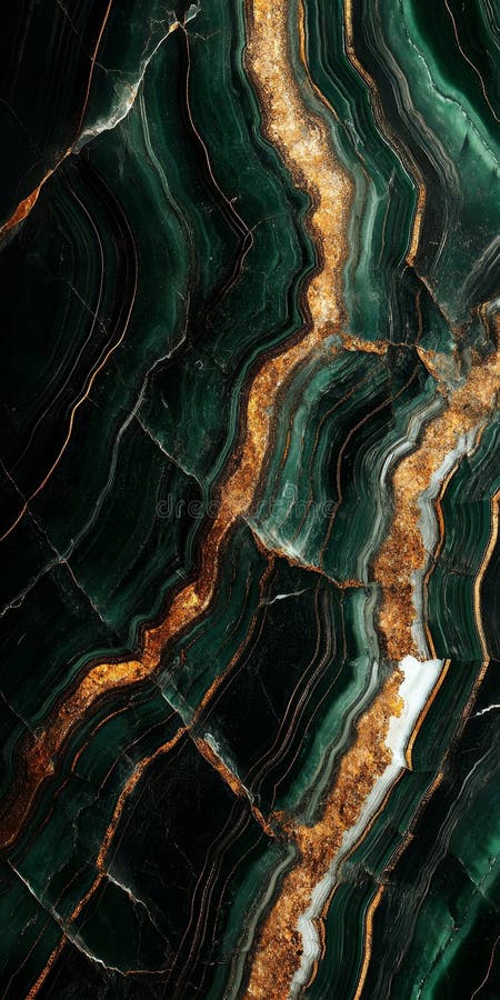 Regal Navy Blue, Emerald, and Gold Marble with White Quartz Geode ...