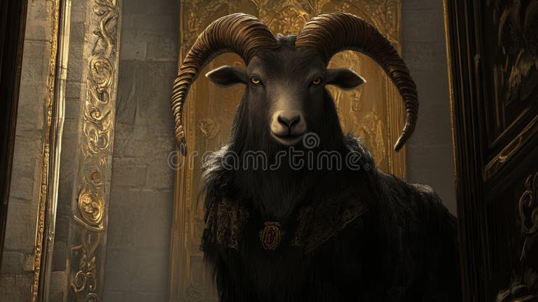 Regal Ram Portrait stock illustration. Illustration of horns - 390581947