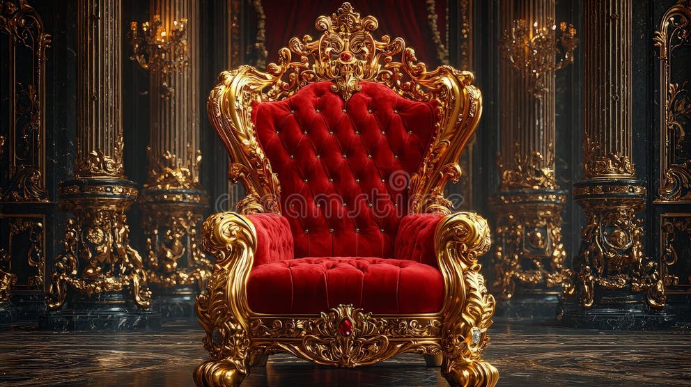 Regal Throne in Ornate Palace Interior Stock Photo - Image of palace ...