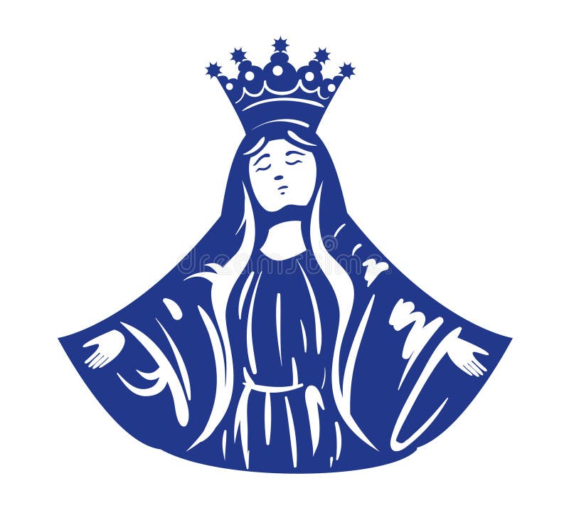 Regal Virgin Mary Icon stock vector. Illustration of lourdes - 360522802