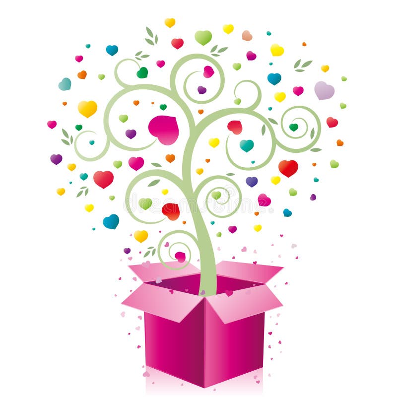 Regalo y corazón ilustración del vector. Ilustración de amor - 17737392