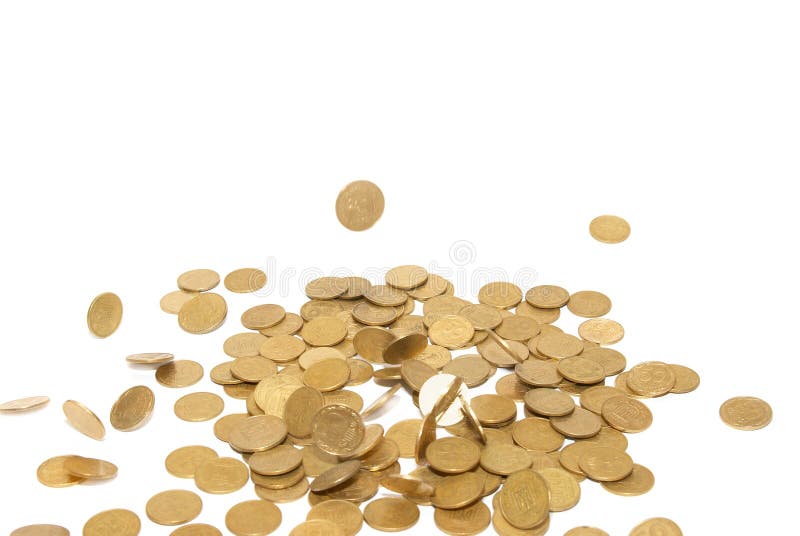 Fallende Münzen stockfoto. Bild von stapel, einkommen - 55497652