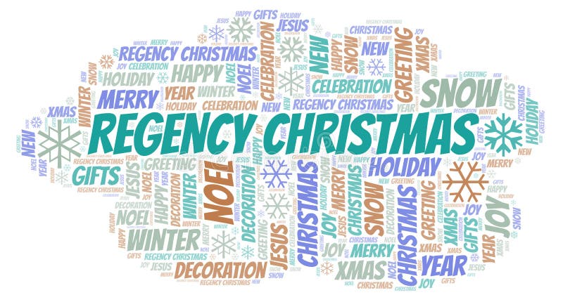 Regency Christmas Word Cloud Stock Illustration - Illustration of print ...