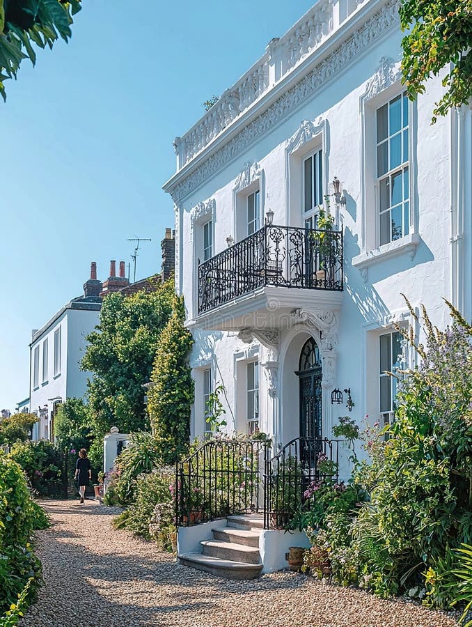 English Regency Villa Exterior in Brighton Stock Illustration ...