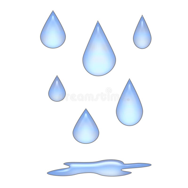 Regentropfen 3d stock abbildung. Illustration von regen - 2585720