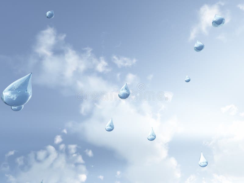 Regentropfen, Die in Wasser Fallen Vektor Abbildung - Illustration von ...