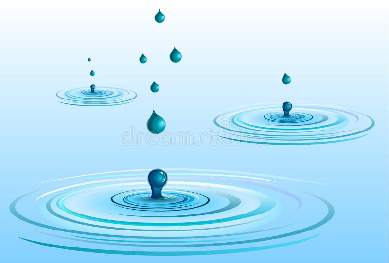 Regentropfen, Die in Wasser Fallen Vektor Abbildung - Illustration von ...