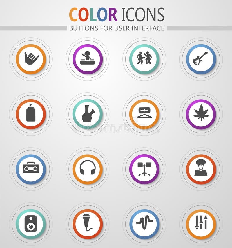 Reggae icons set stock vector. Illustration of bass - 136587222