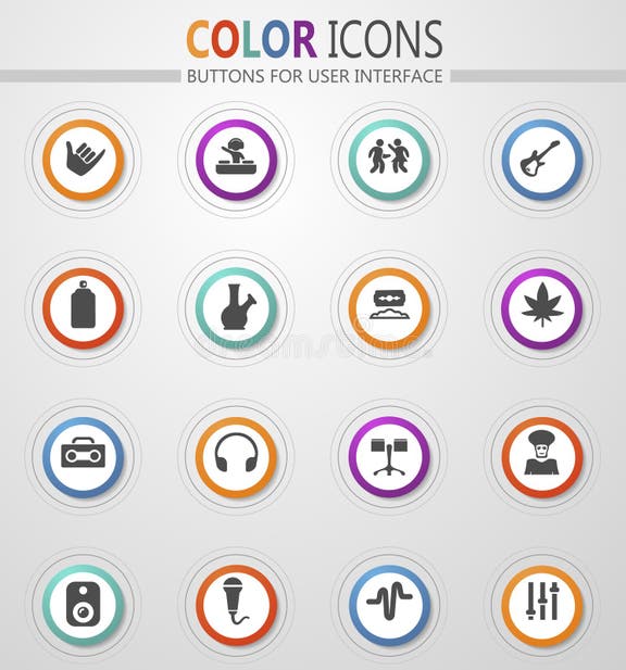 Reggae icons set stock vector. Illustration of bass - 136587222