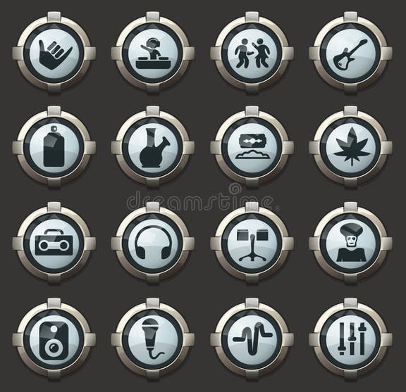 Reggae icons set stock vector. Illustration of loud - 134793839