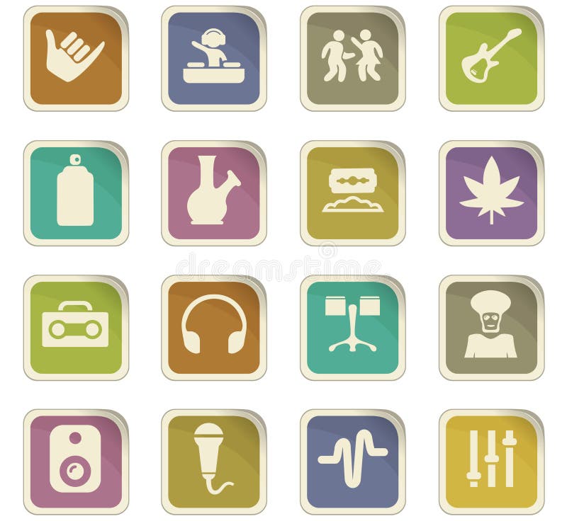 Reggae icons set stock illustration. Illustration of music - 89210424