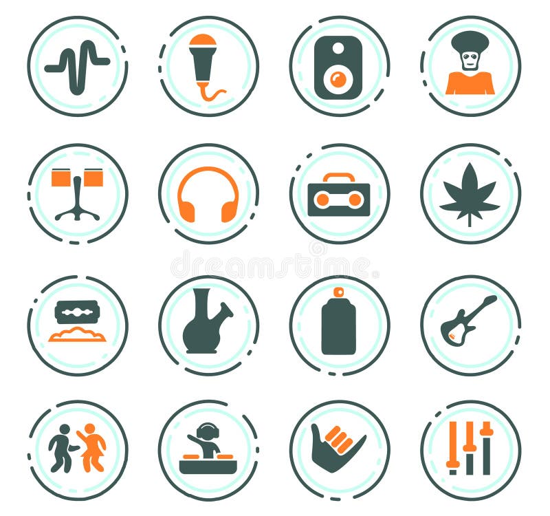 Reggae icons set stock vector. Illustration of icon - 155367824