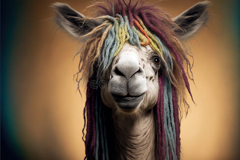 Reggae Lama with Dreadlocks. Created with Generative AI Technology ...
