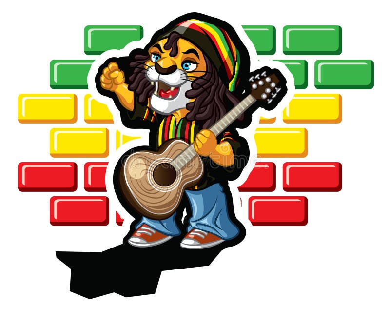 Reggae lion stock vector. Illustration of black, reggae - 56764007