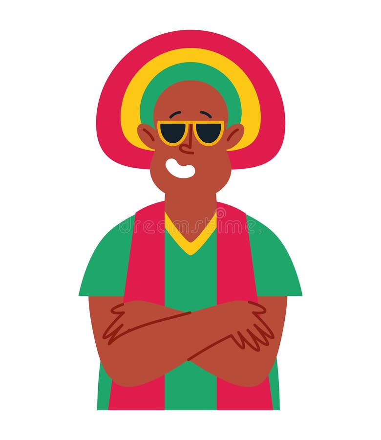 Reggae man avatar stock illustration. Illustration of funny - 318152601