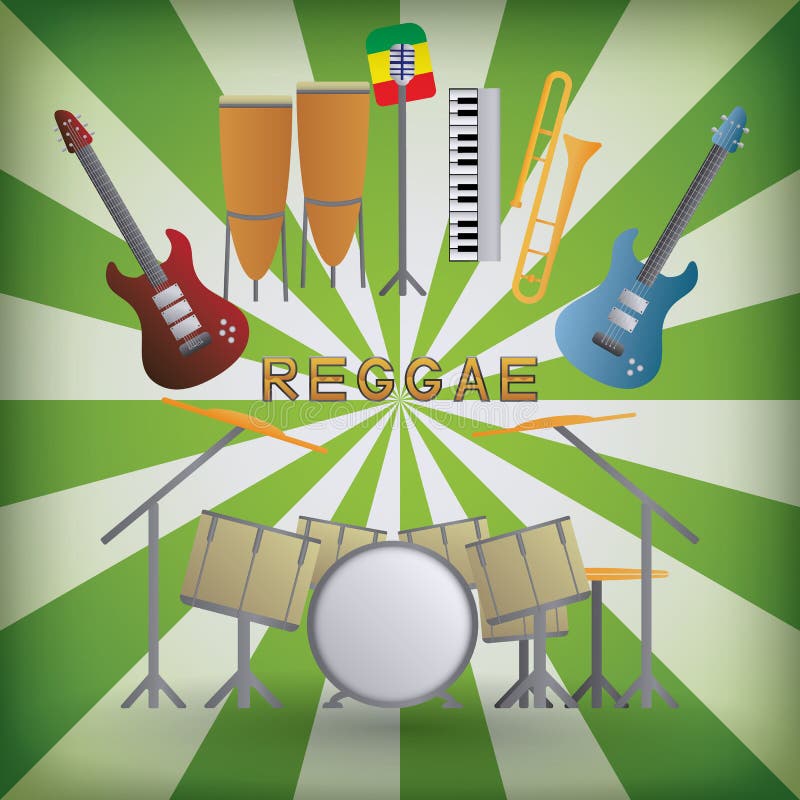 Reggae stock vector. Illustration of instruments, dance - 44641398