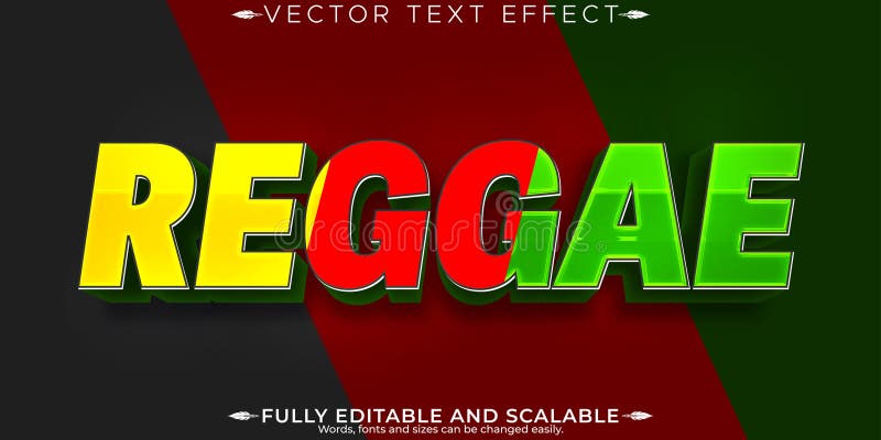 Reggae Text Effect, Editable Music and Jamaica Text Style Stock Vector ...