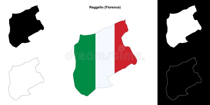 Reggello outline map stock vector. Illustration of isolated - 379162146