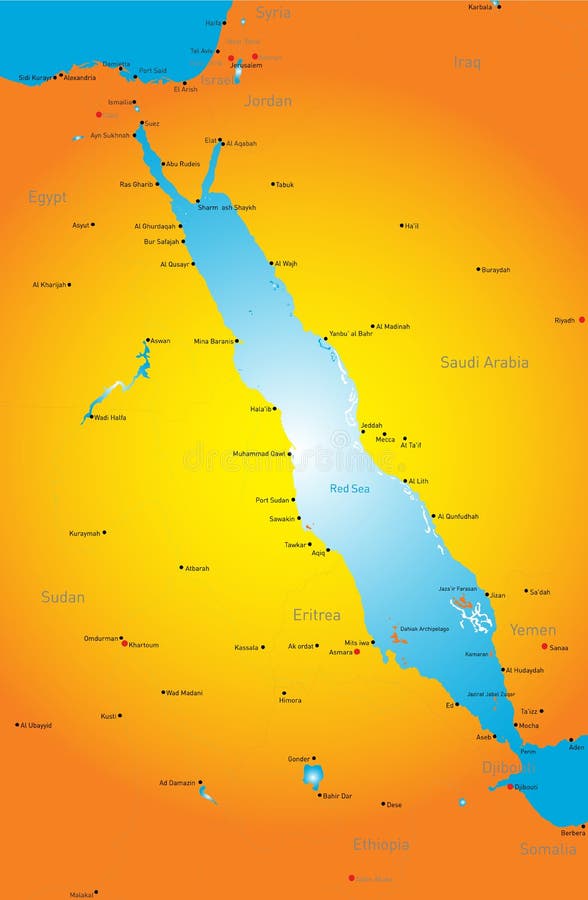 Región del Mar Rojo ilustración del vector. Ilustración de jordania ...