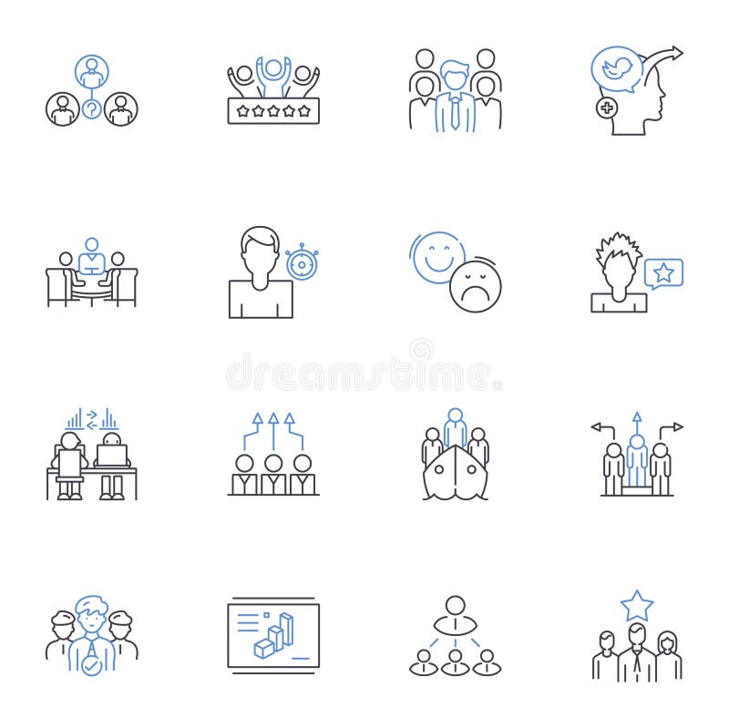 Regimen Staff Line Icons Collection. Dedicated, Professional, Reliable ...