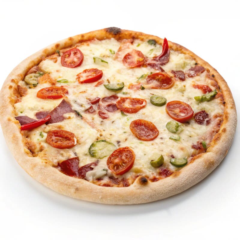 Regina Style Pizza Isolated on White Background Stock Illustration ...