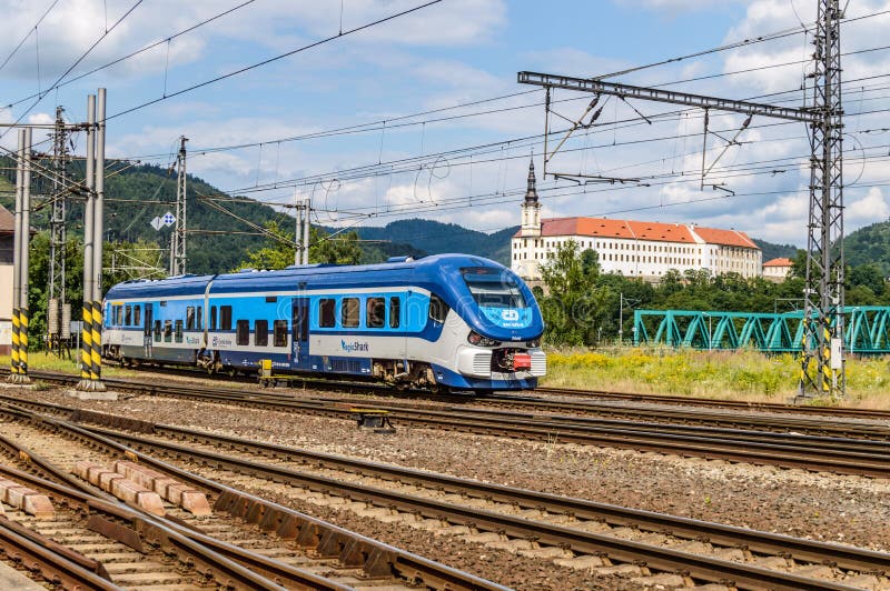 Regio Shark Express Passing Parallely To the Decin Castle Editorial ...