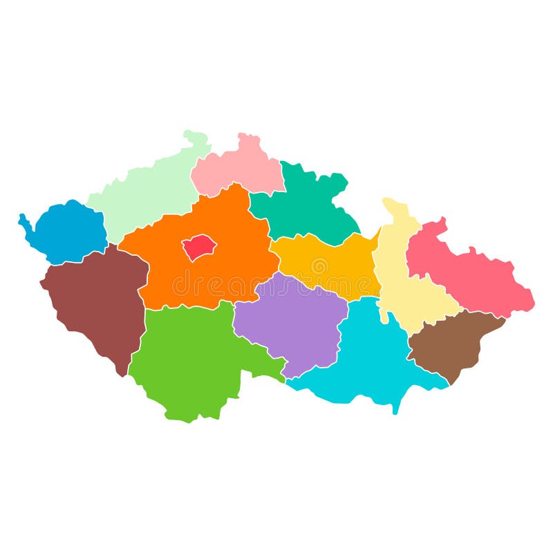 Region of Czech Republic Map, Travel Web Flat Concept Icon Vector ...