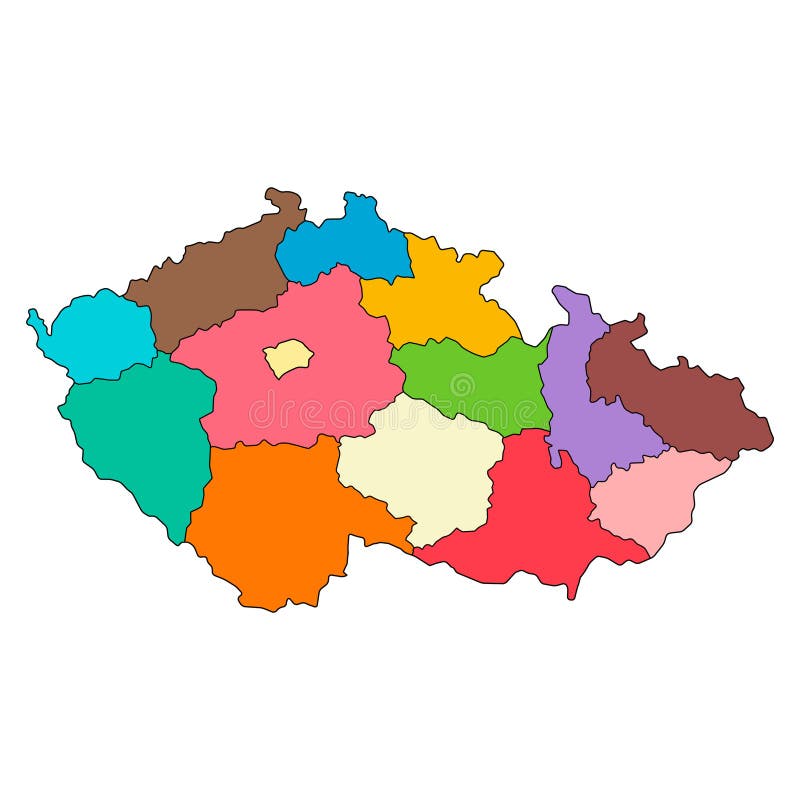 Region of Czech Republic Map, Travel Web Flat Concept Icon Vector ...