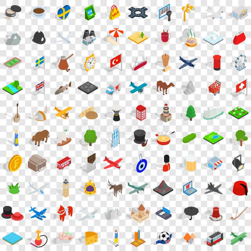 Region Icons Set, Cartoon Style Stock Vector - Illustration of ...