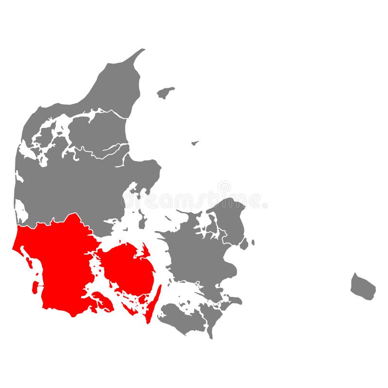 Region of Southern Denmark Map Shape, Travel Web Flat Concept Icon ...