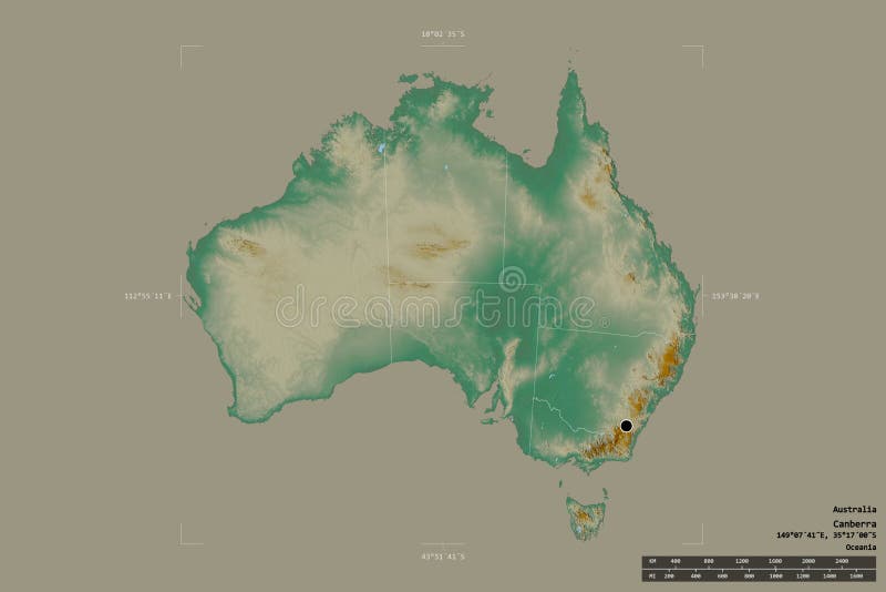 Regional Division of Australia. Relief Stock Illustration ...