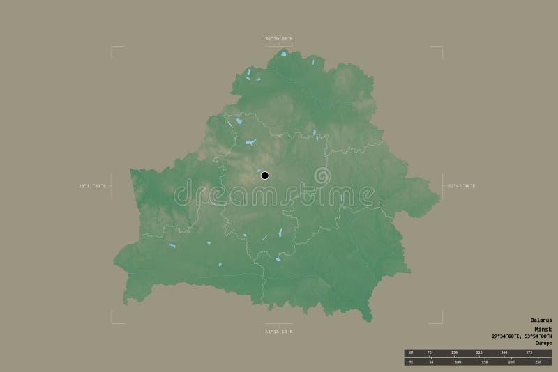 Regional Division of Belarus. Relief Stock Illustration - Illustration ...