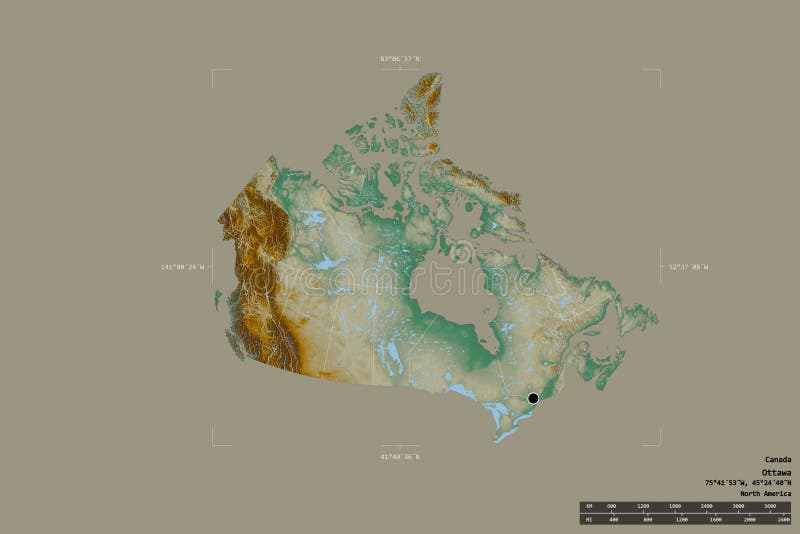 Regional Division of Canada. Relief Stock Illustration - Illustration ...