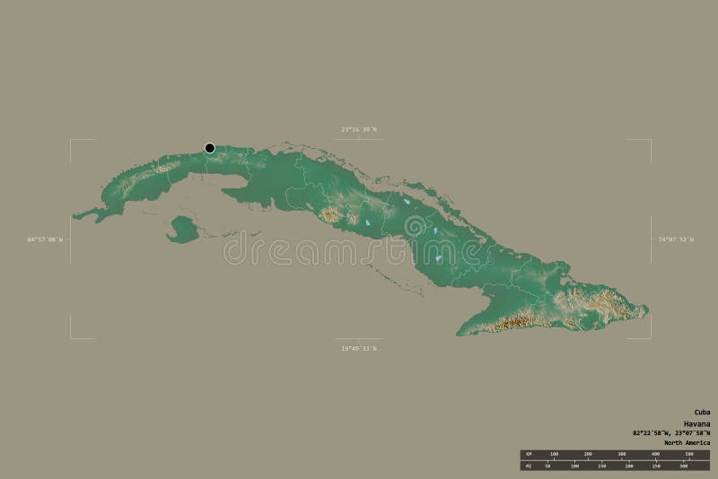 Regional Division of Cuba. Relief Stock Illustration - Illustration of ...