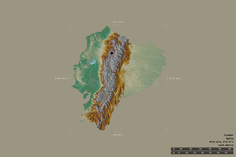 Regional Division of Ecuador. Relief Stock Illustration - Illustration ...
