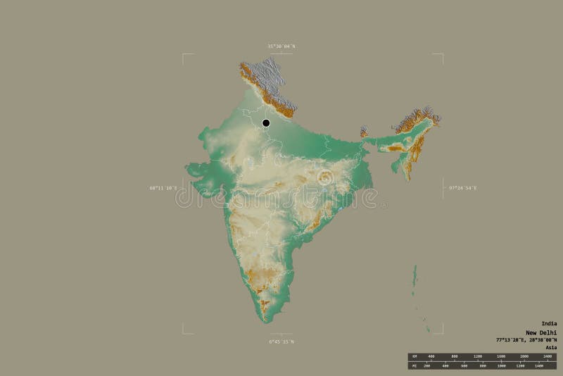Regional Division of India. Relief Stock Illustration - Illustration of ...