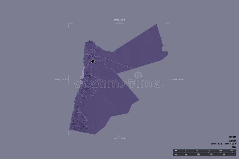 Regional Division of Jordan. Administrative Stock Illustration ...