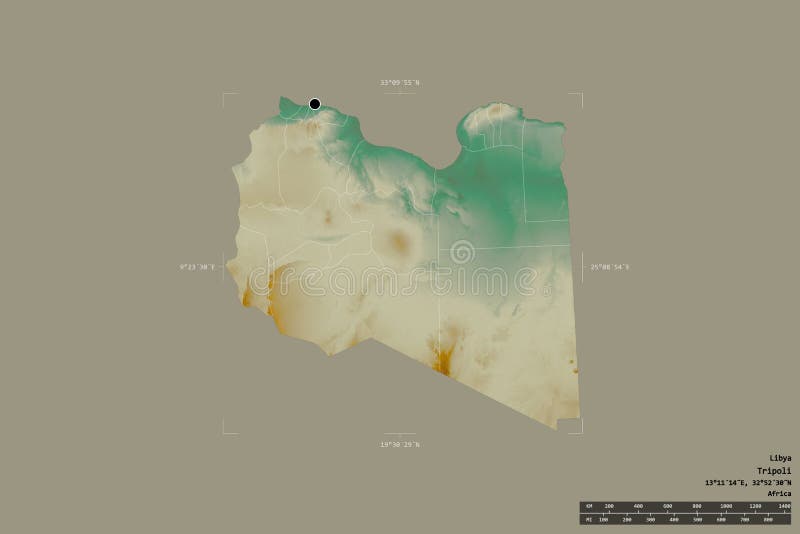 Regional Division of Libya. Relief Stock Illustration - Illustration of ...
