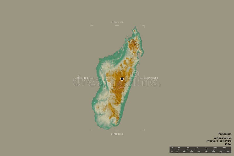 Regional Division of Madagascar. Relief Stock Illustration ...