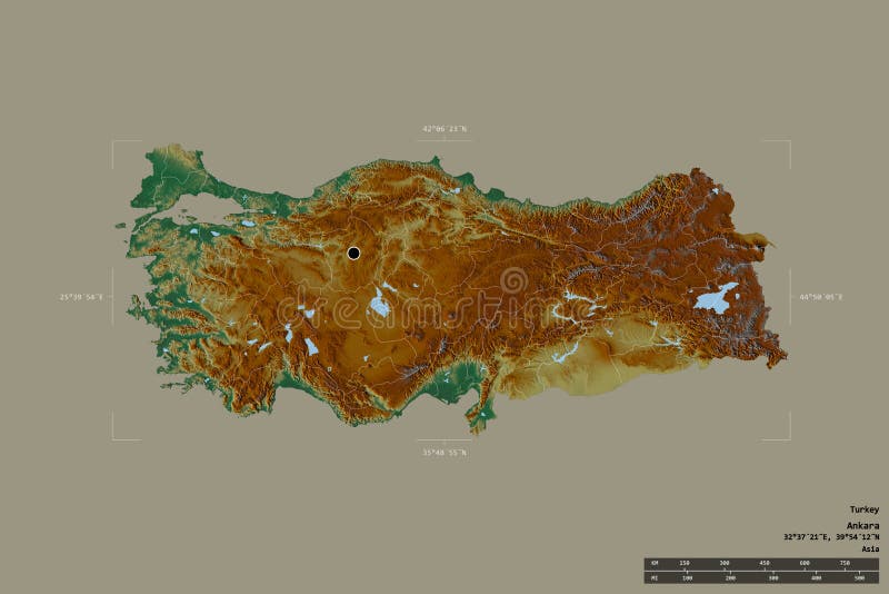Turkey, relief map stock illustration. Illustration of chart - 5572741