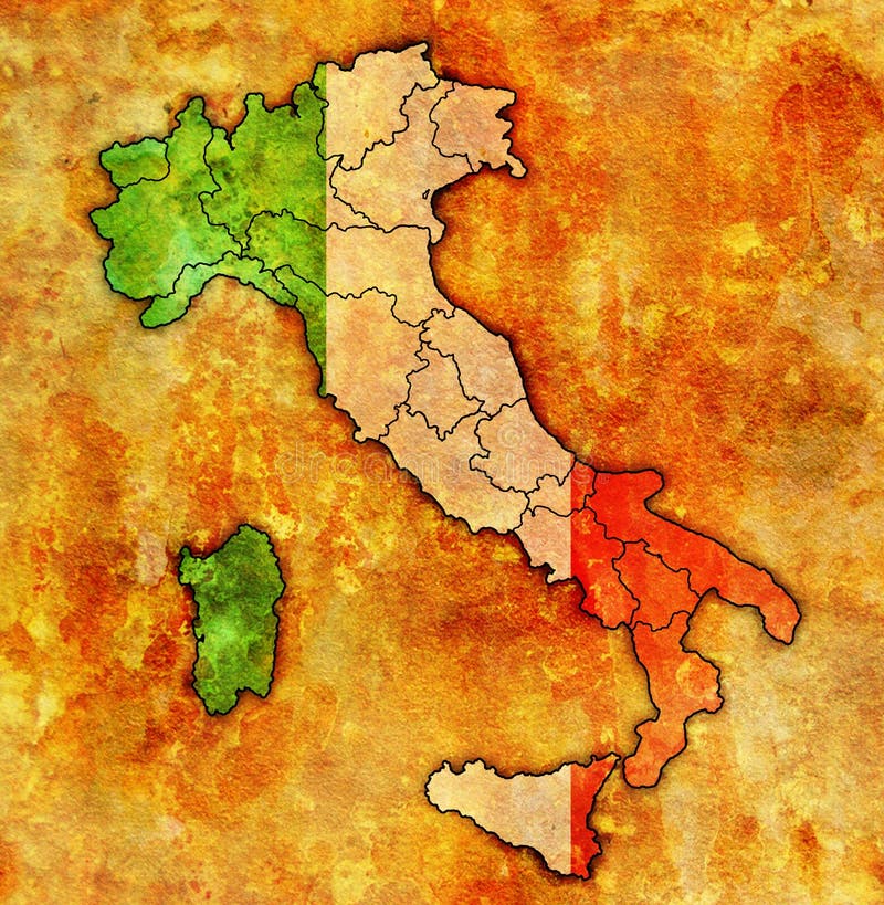 Map of Italy with Administrative Divisions Stock Illustration ...