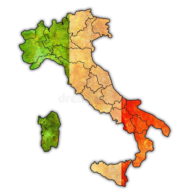 Map of Italy with Administrative Divisions Stock Illustration ...