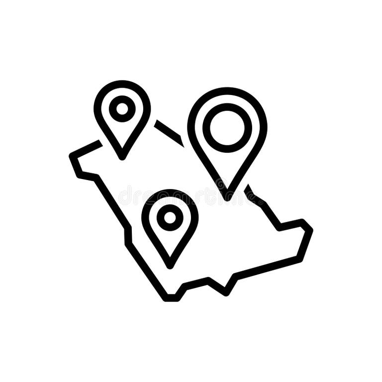 Black Line Icon for Regions, Area and Territory Stock Vector ...